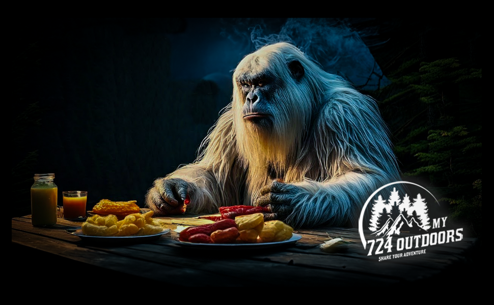 Camper Finds A White Sasquatch Eating Their Food | my724outdoors.com